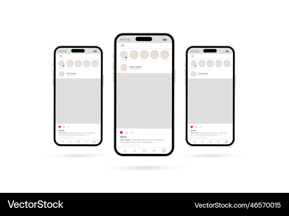 Instagram mockup social media template design Vector Image