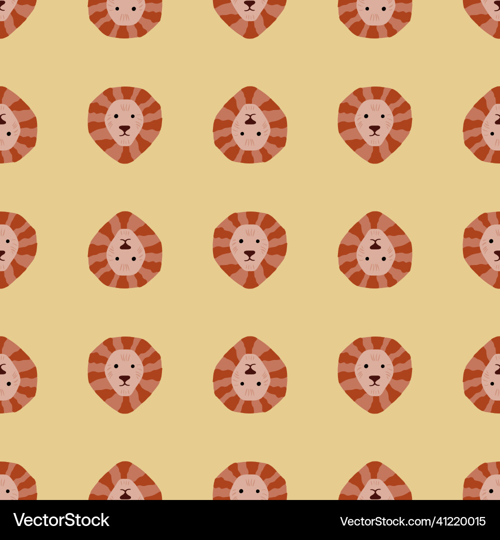 Lion pattern seamless in freehand style head Vector Image
