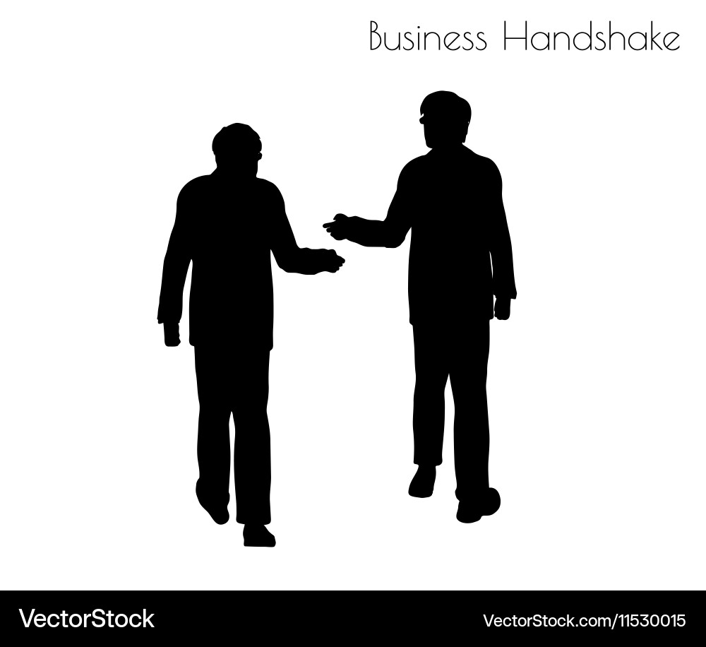 Man in business handshake pose Royalty Free Vector Image
