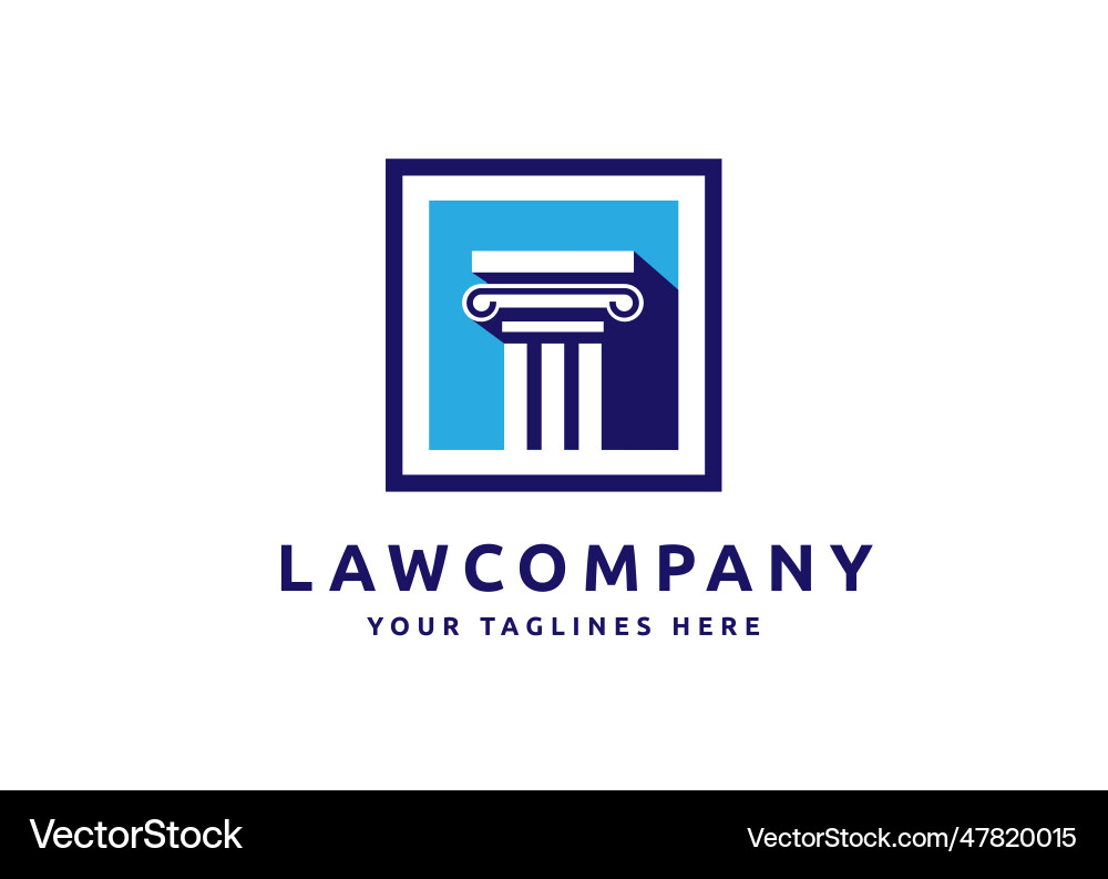Minimalist justice law logo Royalty Free Vector Image