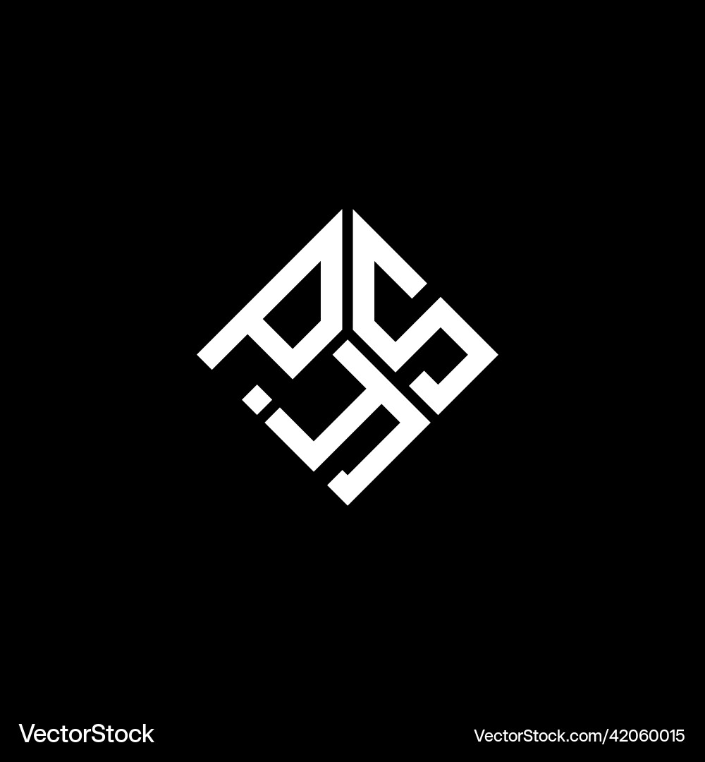 Pys letter logo design on black background Vector Image