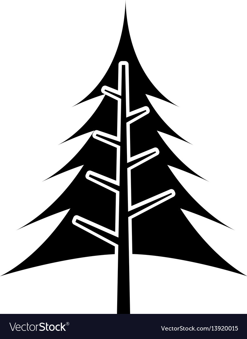 Tree plant pine isolated icon Royalty Free Vector Image