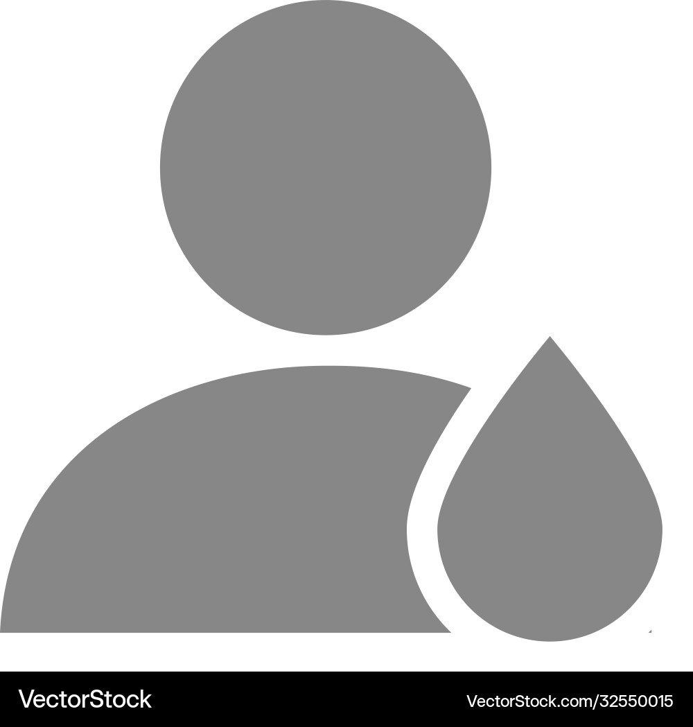 User profile with drop grey icon blood donation Vector Image