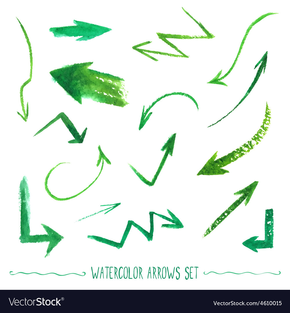 Watercolor arrows set Royalty Free Vector Image