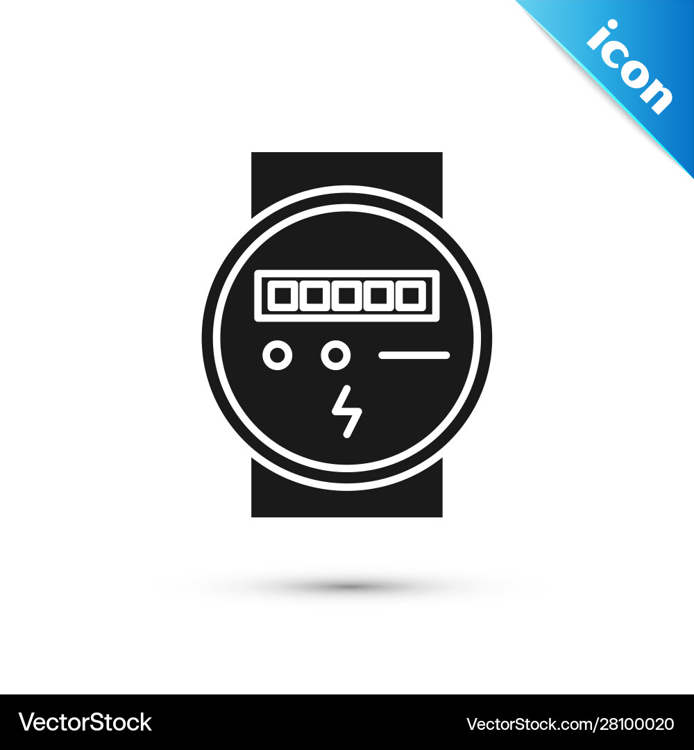 Black electric meter icon isolated on white Vector Image