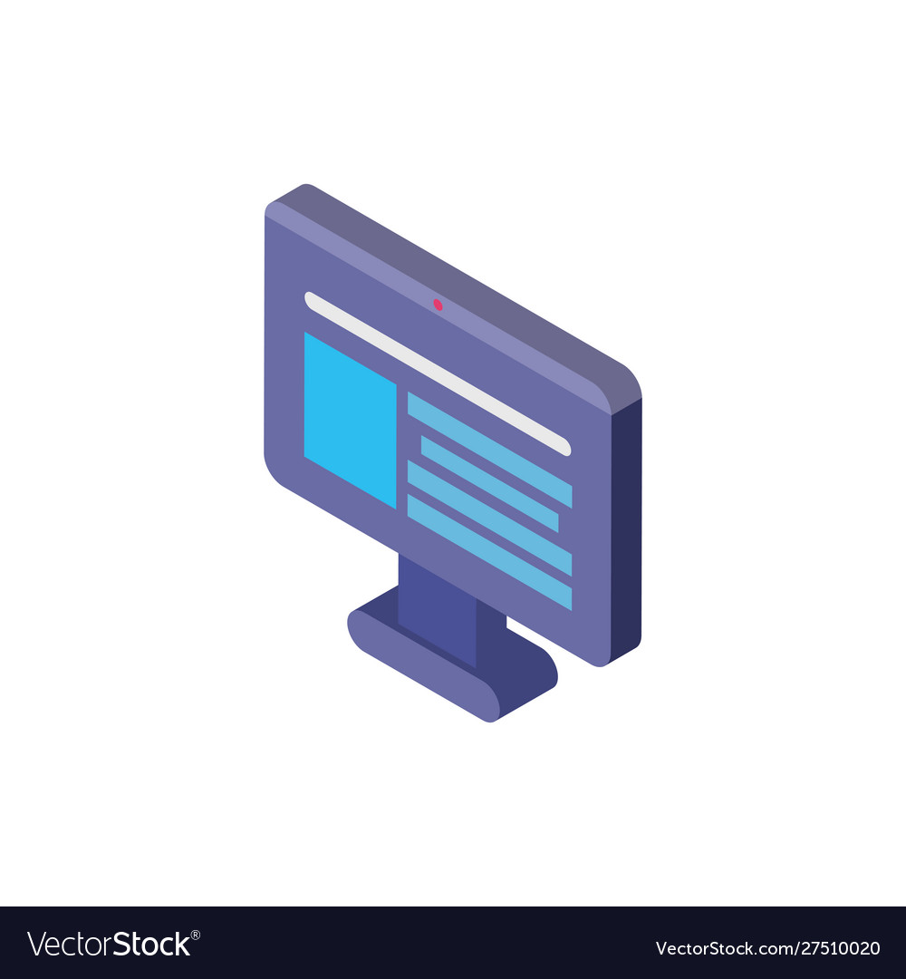 Digital computer isometric icon design Royalty Free Vector