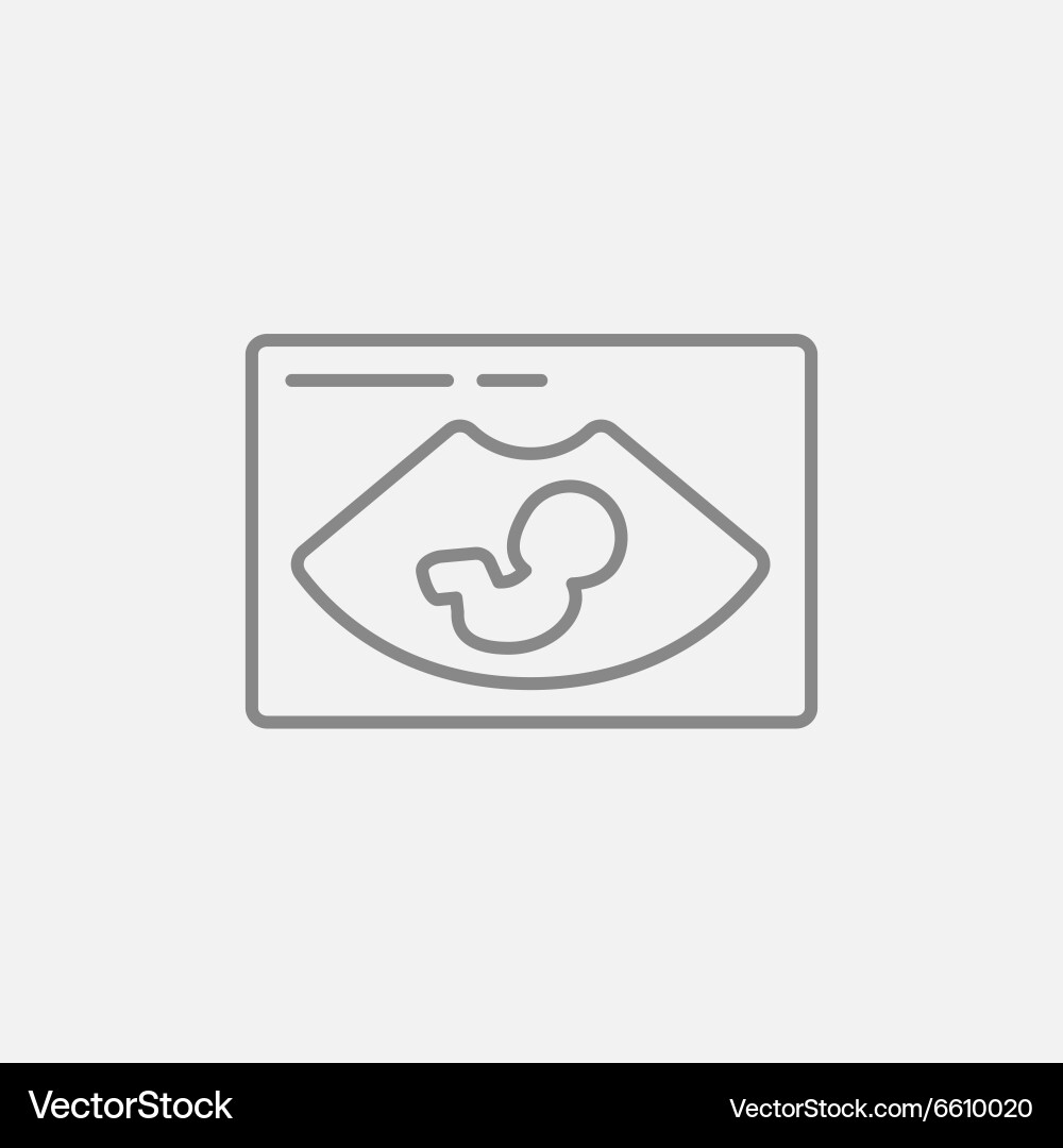 Fetal ultrasound line icon Royalty Free Vector Image
