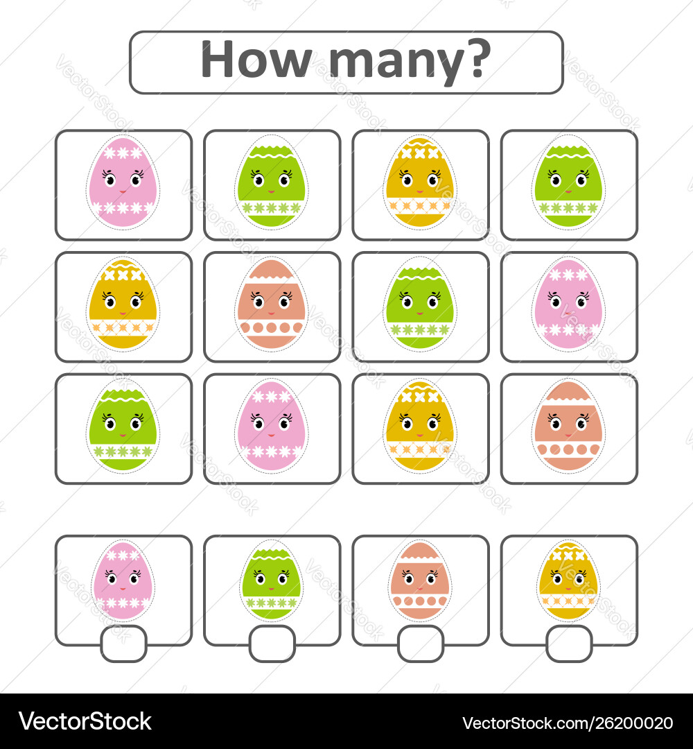 Game for preschool children count out how many Vector Image