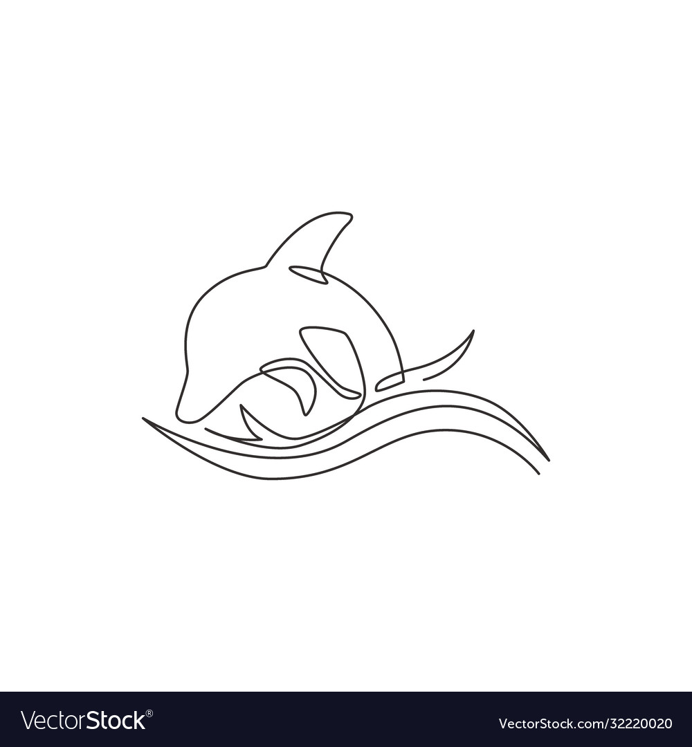 One continuous line drawing friendly cute Vector Image
