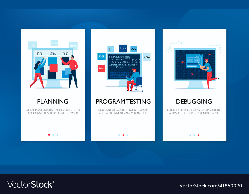 Programmer vertical banners set Royalty Free Vector Image