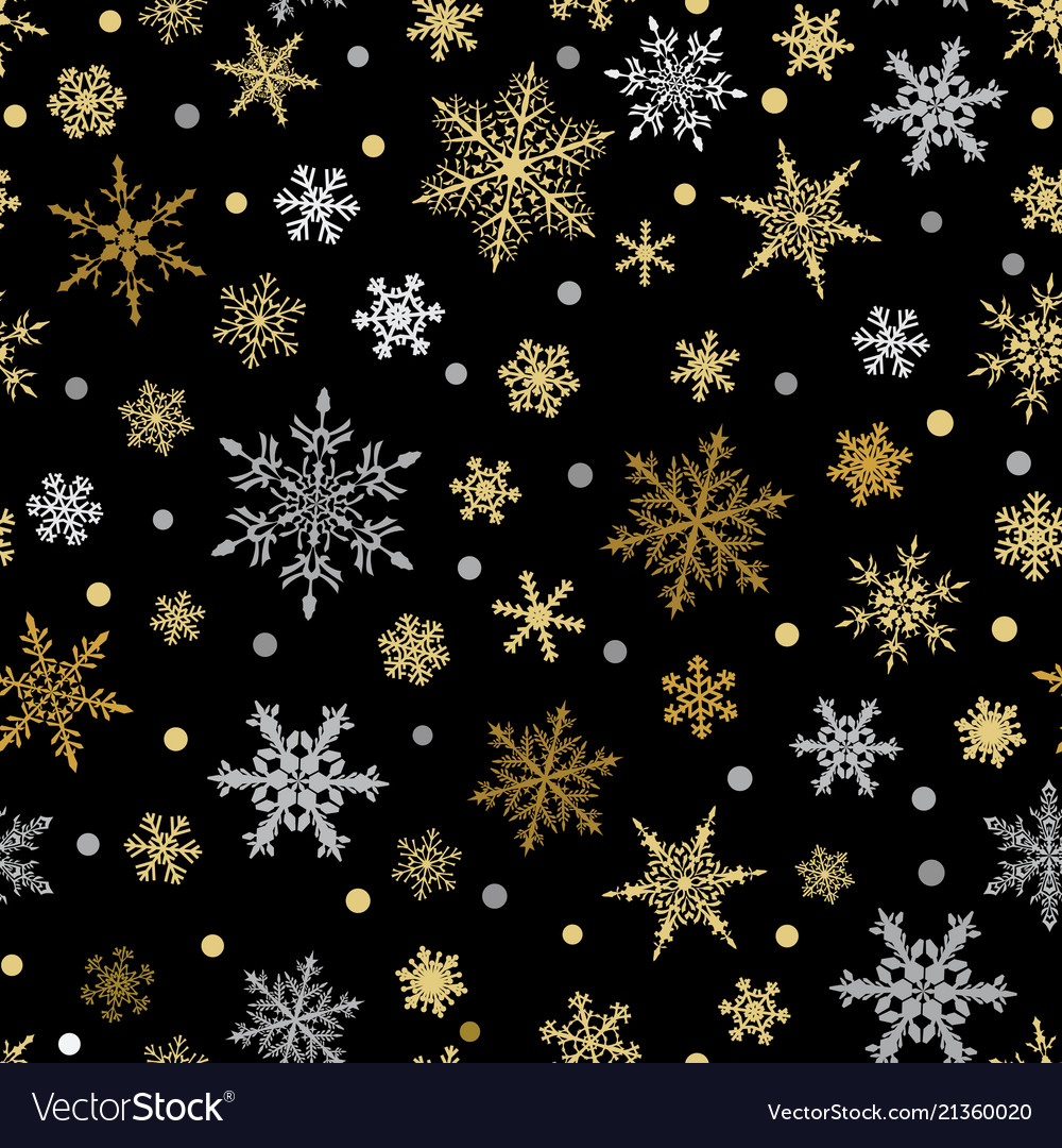 Seamless pattern snowflakes Royalty Free Vector Image