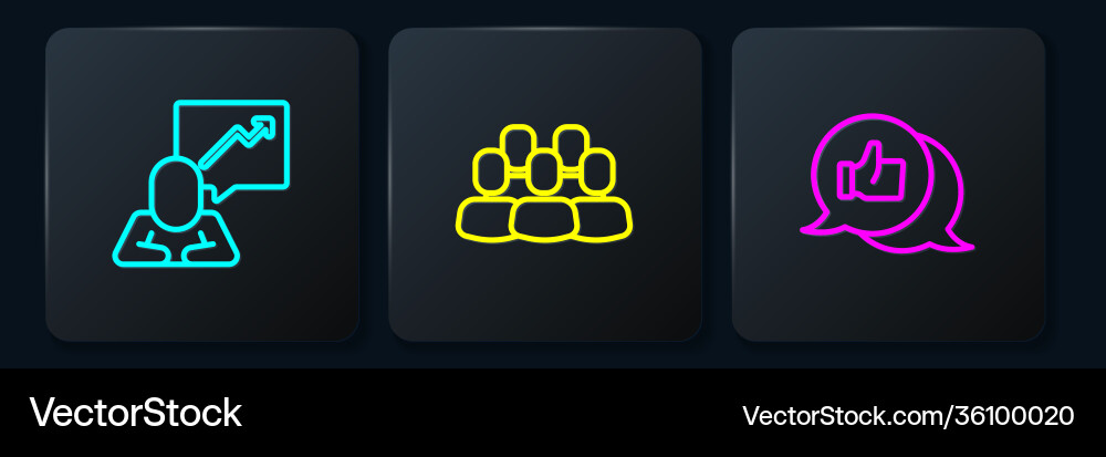Set line team leader hand like and project team Vector Image