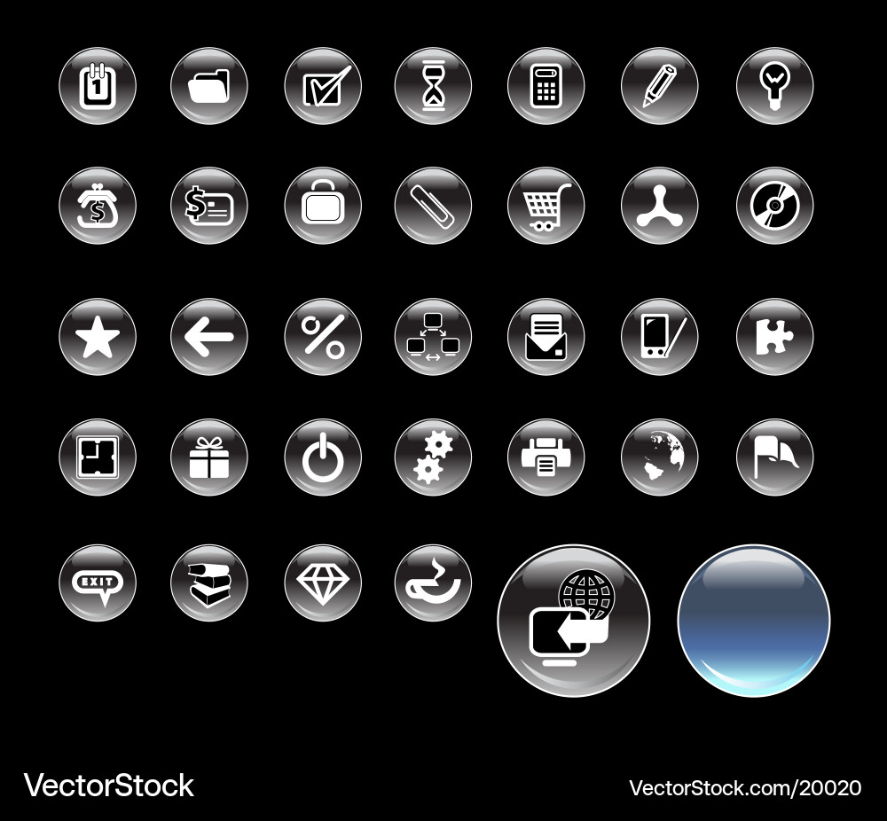 Set of icons for websites Royalty Free Vector Image