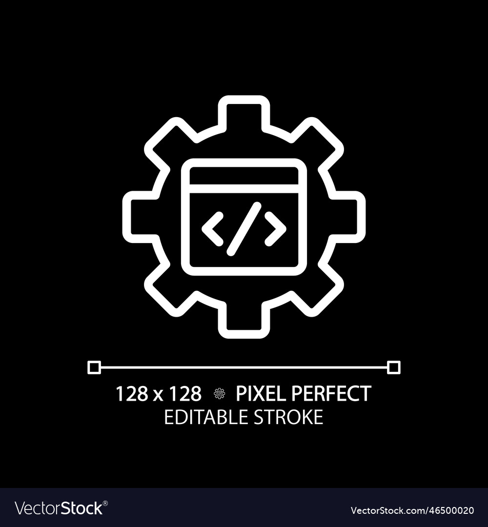 Stem in coding pixel perfect white linear icon Vector Image