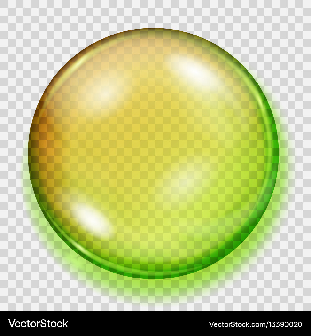 Transparent yellow and green sphere with shadow Vector Image