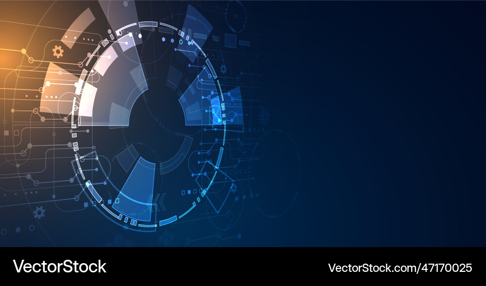 Abstract circle particle flowing beautiful blue Vector Image