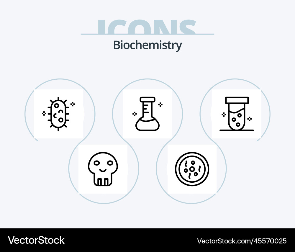 Biochemistry line icon pack 5 icon design dna Vector Image
