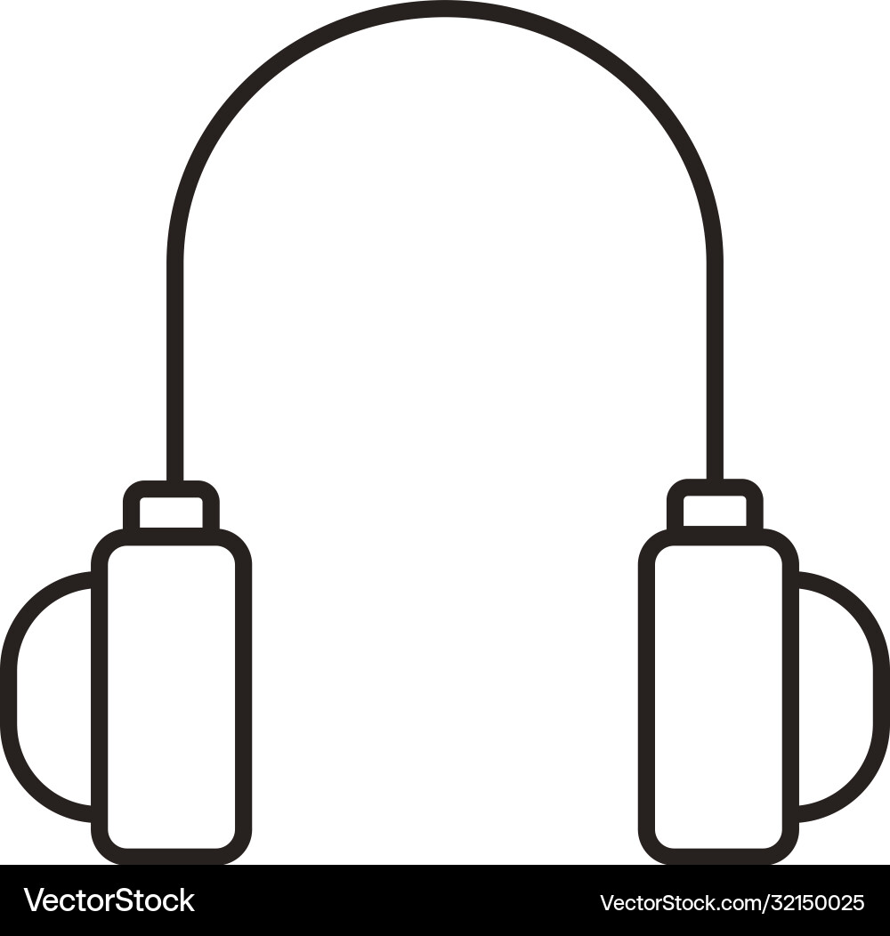Earphones audio accessory line style icon Vector Image