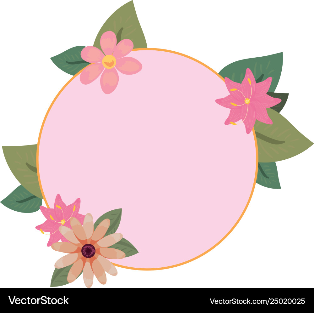 Flowers badge decoration Royalty Free Vector Image