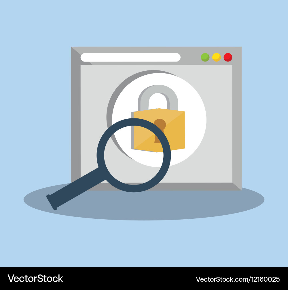 Internet security web page padlock search Vector Image