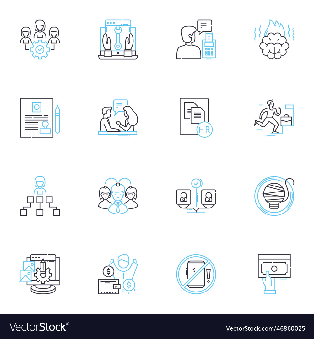 Job evaluation linear icons set compensation Vector Image