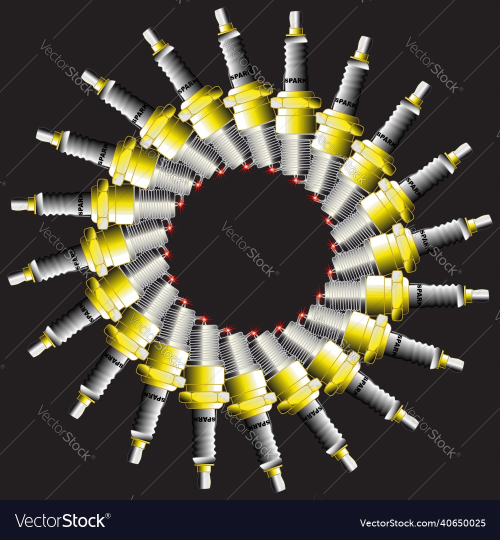 Multi spark plug circle Royalty Free Vector Image