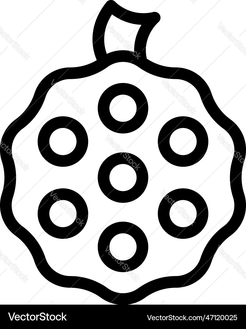 Organic jackfruit icon outline tropical Royalty Free Vector