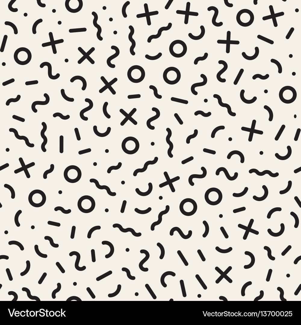 Scattered geometric line shapes seamless Vector Image