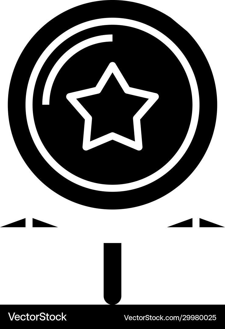 Searching stars black icon concept Royalty Free Vector Image