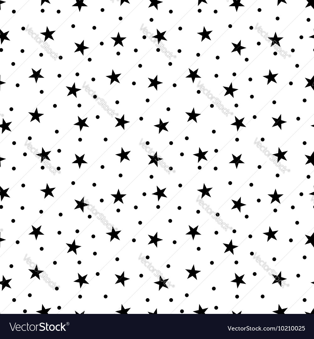 Star polka dots seamless pattern print Royalty Free Vector