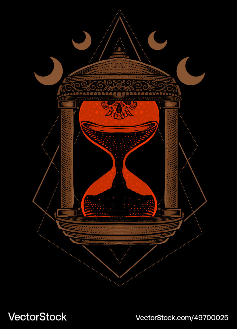 Vintage hourglass ornament Royalty Free Vector Image