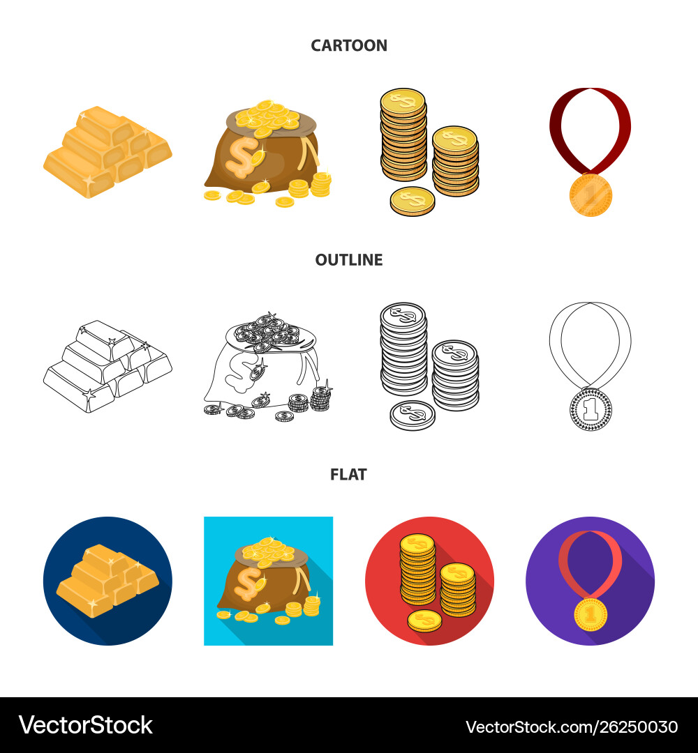 Design and gold icon set golden Royalty Free Vector Image