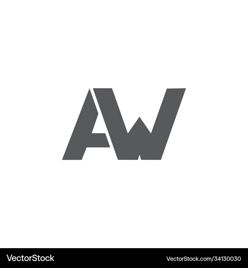 Letter aw simple geometric line logo Royalty Free Vector