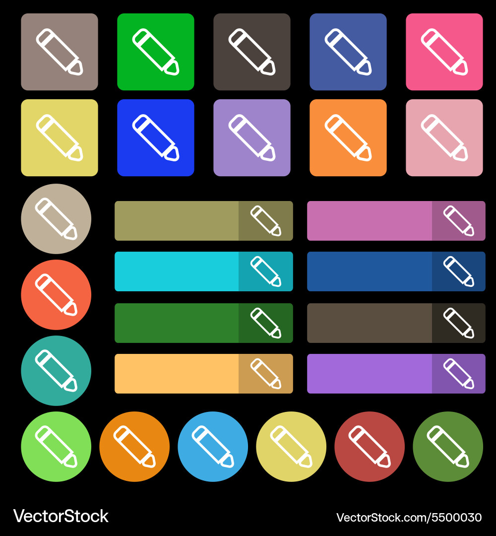 Pen icon sign Set from twenty seven multicolored Vector Image