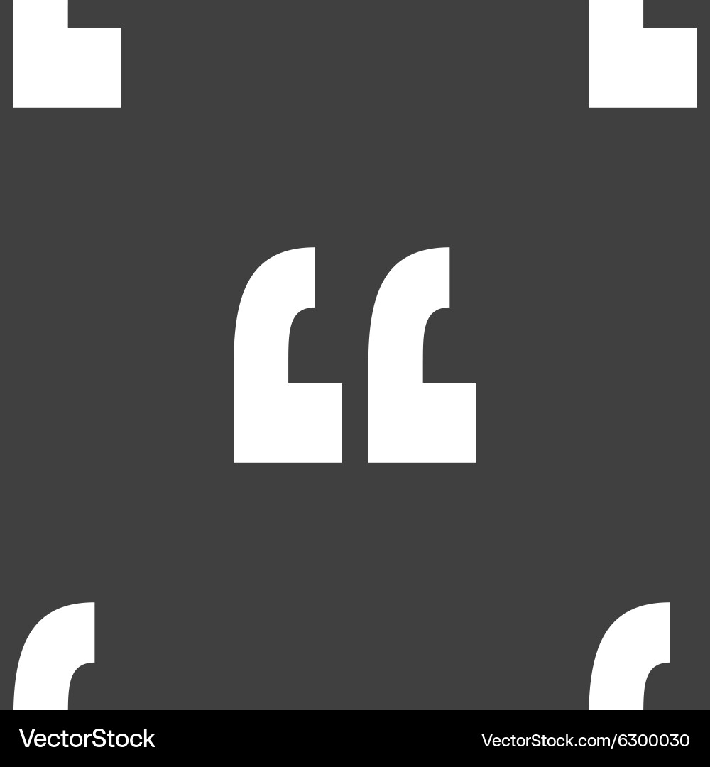 Quote sign icon quotation mark symbol double Vector Image