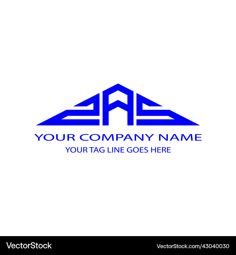Zas letter logo creative design with graphic Vector Image