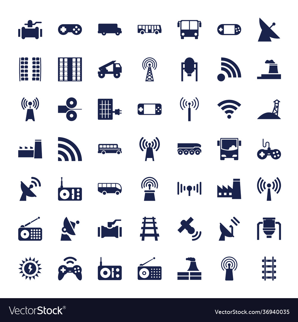 49 station icons Royalty Free Vector Image - VectorStock