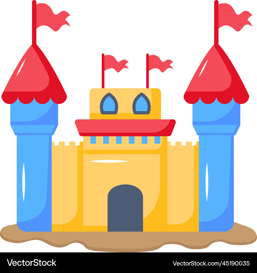 A flat icon of the castle Royalty Free Vector Image