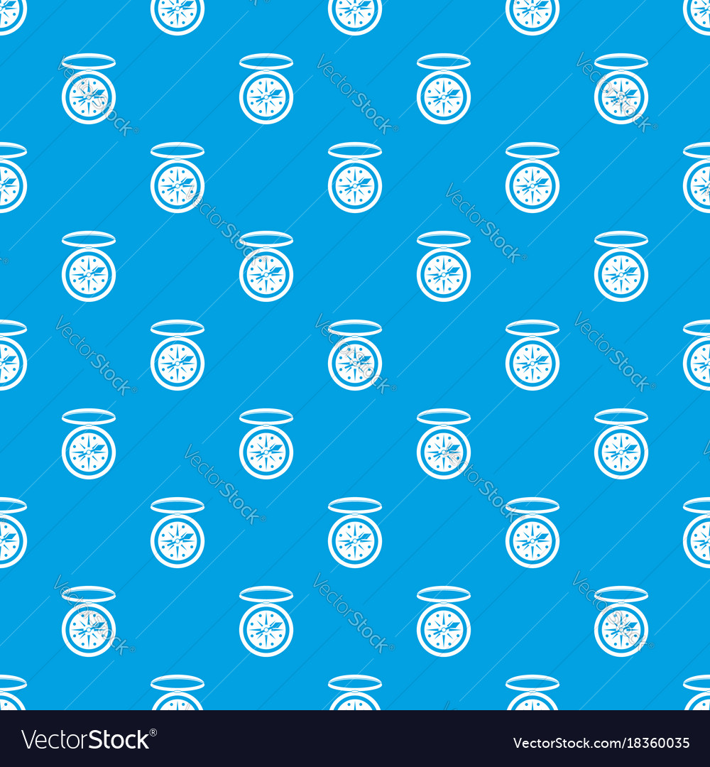Compass pattern seamless blue Royalty Free Vector Image