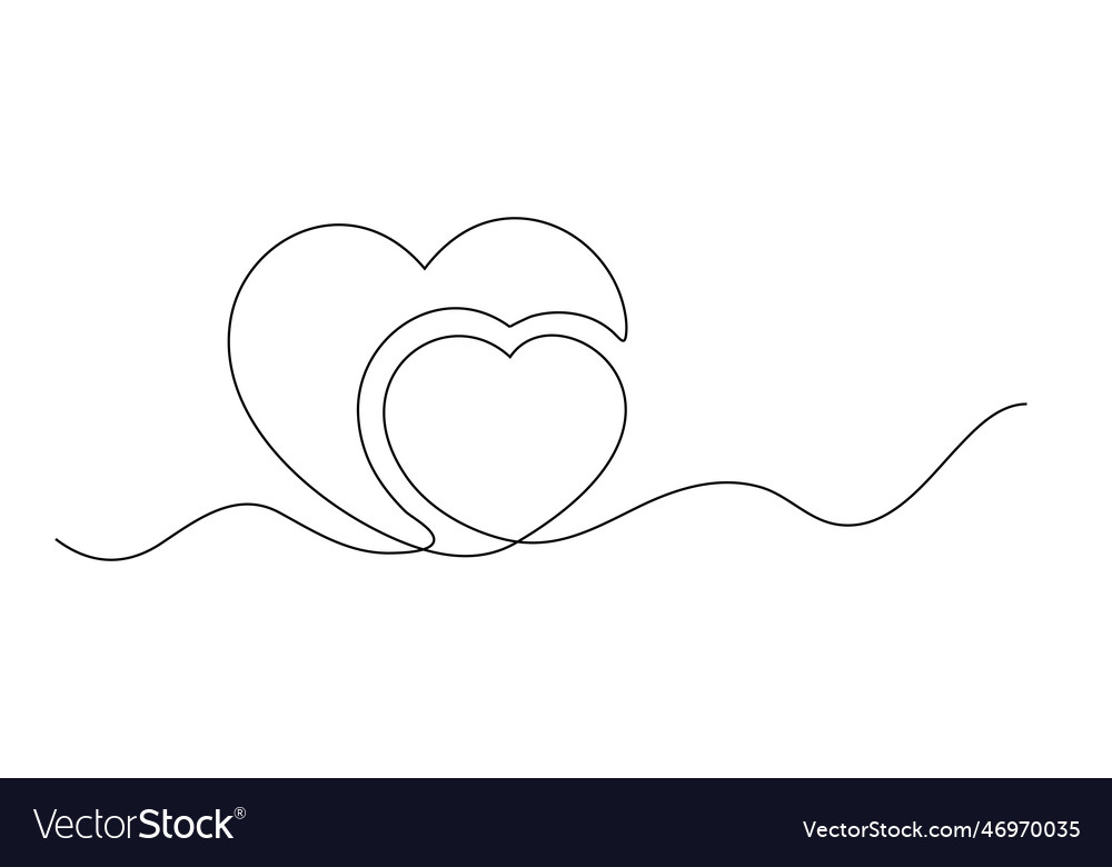 Continuous line drawing hearts Royalty Free Vector Image Continuous line drawing hearts Royalty Free Vector Image