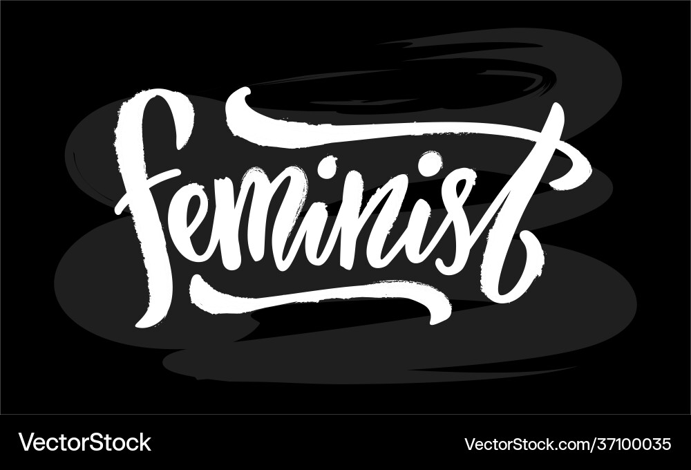 Feminist isolated lettering on a blackboard Vector Image