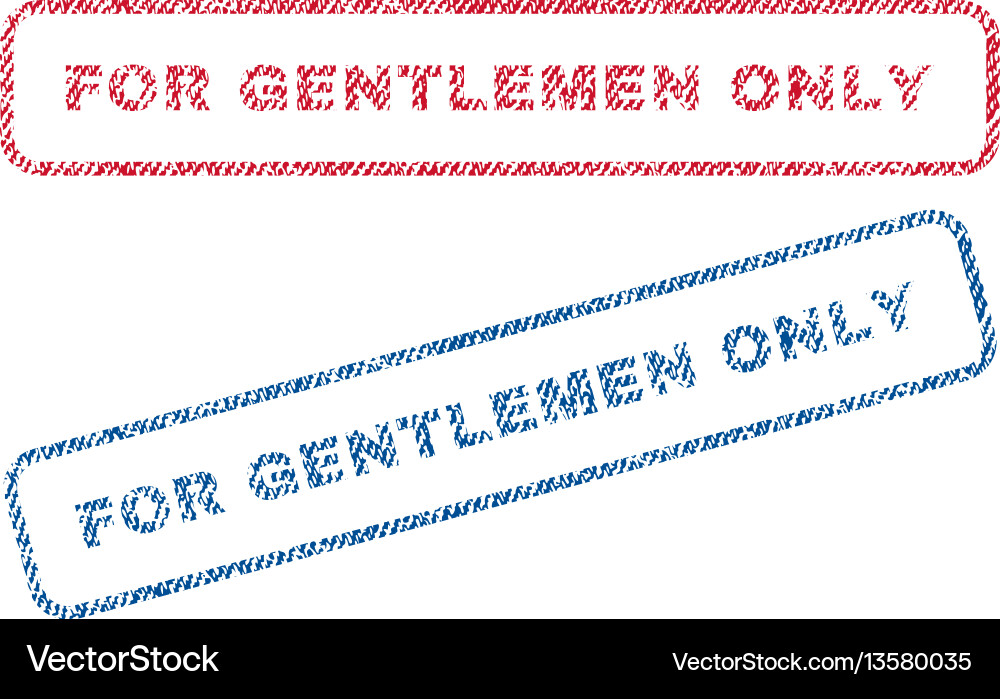 For gentlemen only textile stamps Royalty Free Vector Image