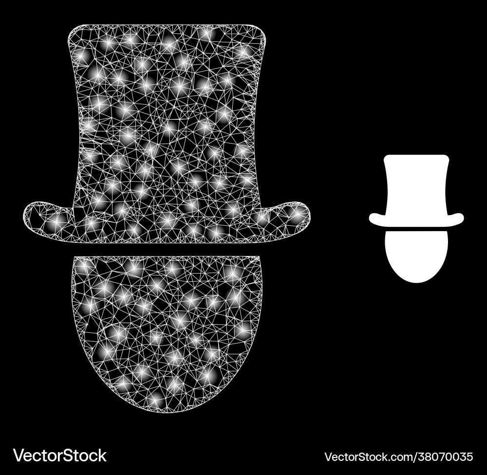Glossy net hat man with color glare spots Vector Image
