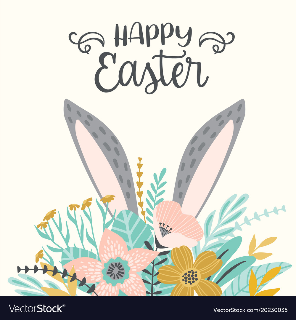Happy Easter Template For Card Poster Royalty Free Vector