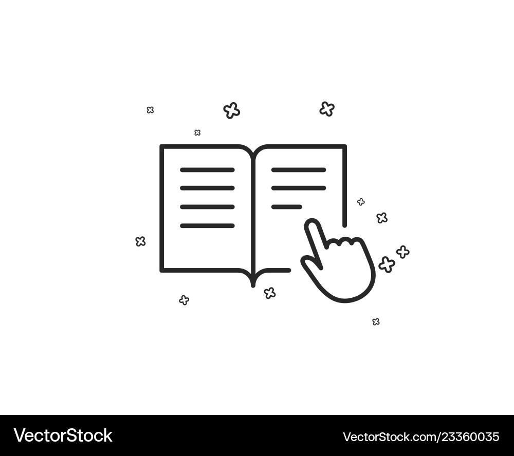 Instruction book line icon education symbol Vector Image