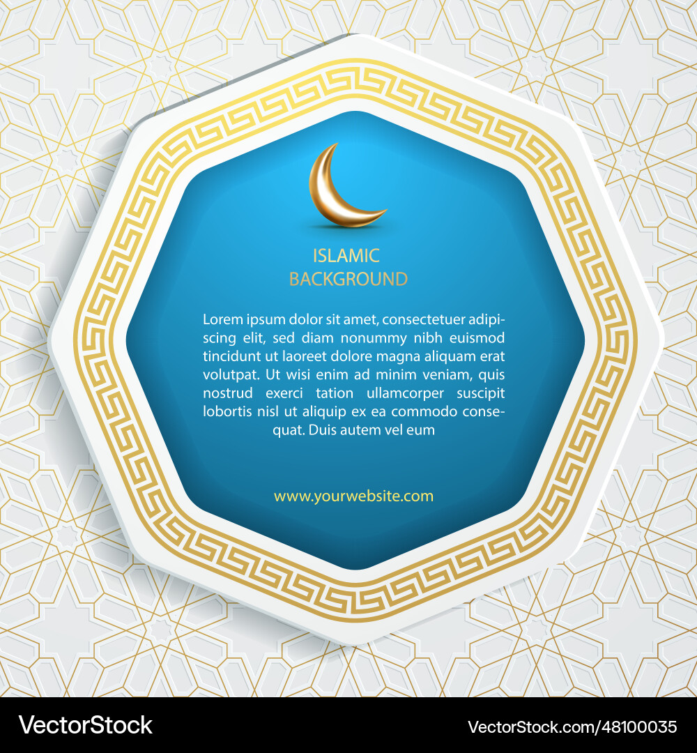 Islamic background for social media template Vector Image