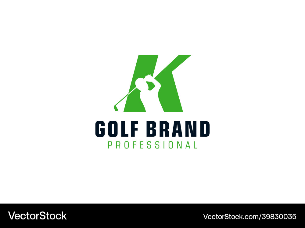Letter k for golf logo design template label Vector Image