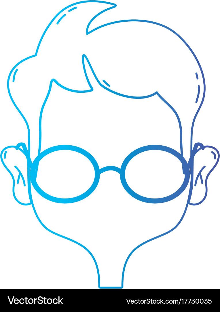 Line man head with hairstyle design Royalty Free Vector