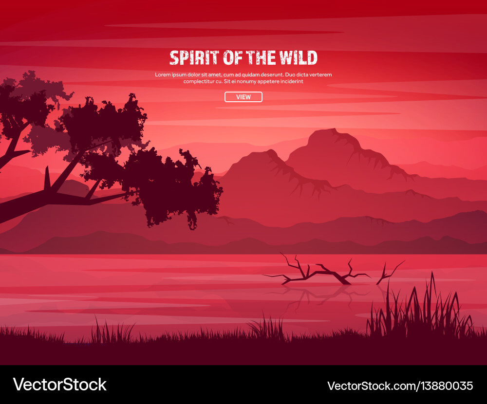 Mountains and forest wild nature landscape Vector Image