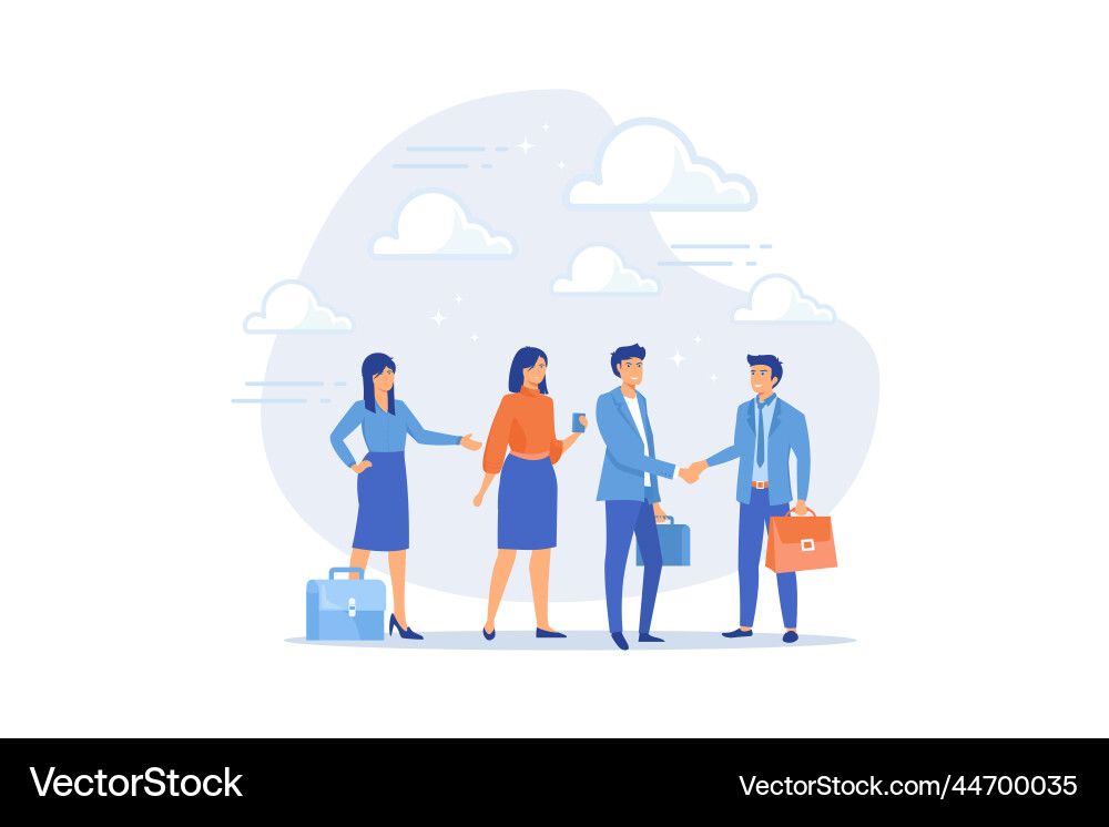 Onboarding new employee warm welcome Royalty Free Vector
